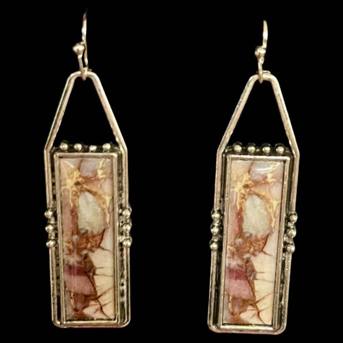 Purple Rectangular Drop Earrings